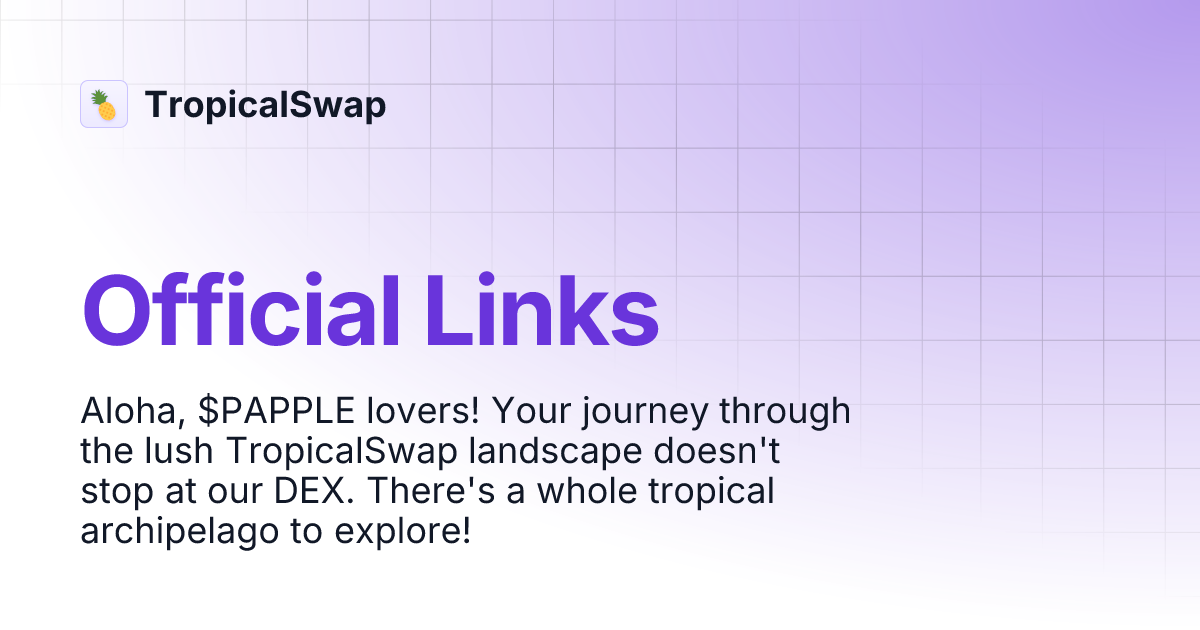 Official Links | TropicalSwap